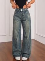 China Vintage Washed Blue Cotton Casual wholesale denim jeans for Autumn 2026 Regular Fit Custom (9976) for sale