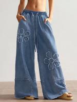 China Cotton Casual Light Blue wholesale denim jeans for Embroidered Autumn 2026 Custom (9962) for sale