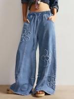 China Cotton Casual Light Blue wholesale denim jeans for Embroidered Autumn 2026 Custom (9962) for sale
