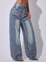 China Cotton Casual Beading wholesale denim jeans for Light Blue Breathable Custom (9963-3) for sale