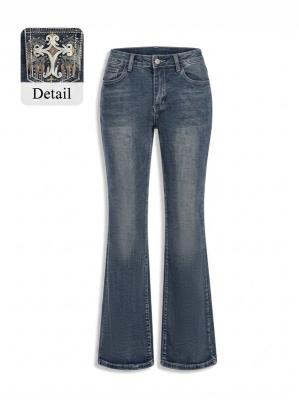 China #0881 Blue Cotton Casual wholesale denim jeans for High Waist Autumn 2026 Custom (9968) for sale