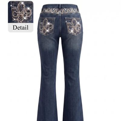 China #0709 Blue Cotton Casual wholesale denim jeans for High Waist Autumn 2026 Custom (9966) for sale