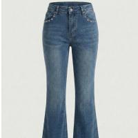 China #8294 Blue Cotton Casual wholesale denim jeans for High Waist Autumn 2026 Custom (9960) for sale