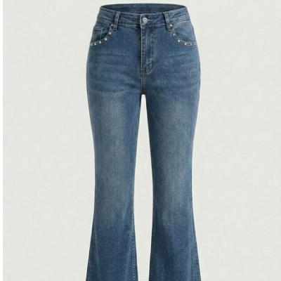 China #8294 Blue Cotton Casual wholesale denim jeans for High Waist Autumn 2026 Custom (9960) for sale