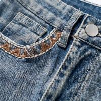 China Embroidered Slim Fit Blue Cotton Casual wholesale denim jeans for Autumn 2026 Regular Fit Custom (9959) for sale