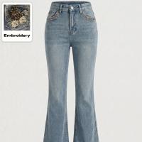 China Embroidered Slim Fit Blue Cotton Casual wholesale denim jeans for Autumn 2026 Regular Fit Custom (9959) for sale