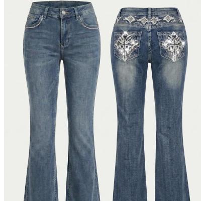 China #4524 Blue Cotton Casual wholesale denim jeans for Autumn 2026 Regular Fit Custom (9953) for sale