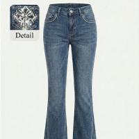 China #4524 Blue Cotton Casual wholesale denim jeans for Autumn 2026 Regular Fit Custom (9953) for sale