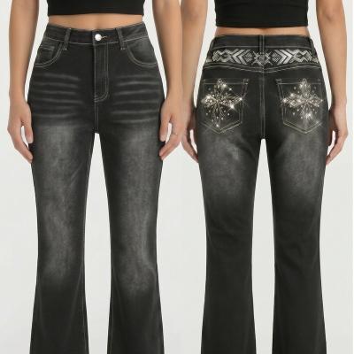 China Slim Fit Black Cotton Casual wholesale denim jeans for Autumn 2026 Regular Fit Custom (9952) for sale