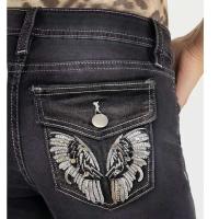 China Embroidered Slim Fit Black Cotton Casual wholesale denim jeans for Autumn 2026 Regular Fit Custom (9948) for sale