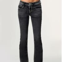 China #4049 Black Cotton Casual wholesale denim jeans for Autumn 2026 Regular Fit Custom (9947) for sale