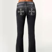 China #4049 Black Cotton Casual wholesale denim jeans for Autumn 2026 Regular Fit Custom (9947) for sale