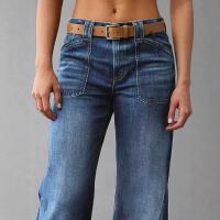 China #7213 Blue Cotton Casual wholesale denim jeans for Autumn 2026 Regular Fit Custom (9955) for sale