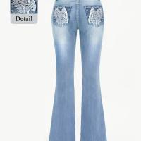 China Blue Cotton Embroidered wholesale denim jeans for Summer 2026 Regular Fit Custom (9941) for sale
