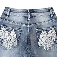 China Blue Cotton Embroidered wholesale denim jeans for Summer 2026 Regular Fit Custom (9941) for sale