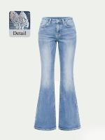 China Blue Cotton Embroidered wholesale denim jeans for Summer 2026 Regular Fit Custom (9941) for sale