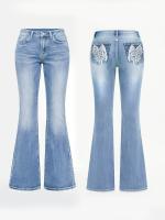 China Blue Cotton Embroidered wholesale denim jeans for Summer 2026 Regular Fit Custom (9941) for sale