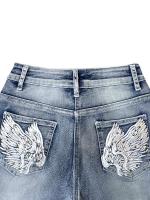 China Blue Cotton Embroidered wholesale denim jeans for Summer 2026 Regular Fit Custom (9941) for sale