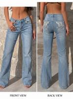China Standard Blue Cotton Casual wholesale denim jeans for Embroidered Summer 2026 Custom (9942) for sale