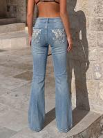 China Standard Blue Cotton Casual wholesale denim jeans for Embroidered Summer 2026 Custom (9942) for sale