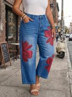 China Casual Printed Summer 2026 wholesale denim jeans for Regular Fit Non Stretch Custom (9961) for sale