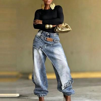 China Cotton Light Blue High Waist wholesale denim jeans for Summer 2026 Regular Fit Custom (9963-1) for sale