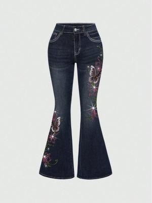 China Blue Casual Low Waist Casual Pants Custom (9950) for sale