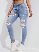 China Men's Casual Low Waist Light Blue Casual Pants Custom (9932) for sale