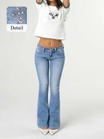 China Blue Low Waist Spring 2026 wholesale denim jeans for Regular Custom (9943) for sale