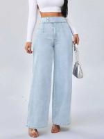China Light Blue Straight Pant Regular Casual Pants Custom (991-2) for sale