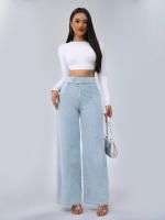 China Light Blue Straight Pant Regular Casual Pants Custom (991-2) for sale