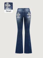 China Embroidered Blue Casual Low Waist Casual Pants Custom (9945) for sale