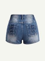 China Blue Low Waist Embroidered cargo shorts wholesale Spring 2026 Regular Custom (3032) for sale