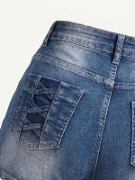 China Blue Low Waist Embroidered cargo shorts wholesale Spring 2026 Regular Custom (3032) for sale