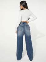 China Blue Low Waist Distressed Casual Pants Custom (9933) for sale
