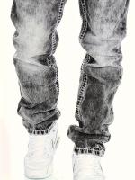 China Grey High Waist Embroidered Casual Pants Custom (0002-1) for sale