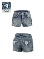 China Slim Fit Blue Casual Embroidered cargo shorts wholesale Summer 2026 Regular Fit Custom (3026) for sale