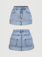China Men's Blue Washed Low Waist Denim Skirts Custom (4018) for sale