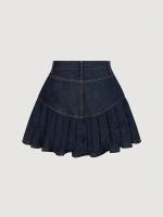 China Blue Pleated Low Waist Denim Skirts Custom (4009) for sale