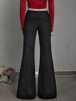 China Black Casual High Waist Casual Pants Custom (9917) for sale