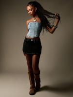 China Black Low Waist Regular Denim Skirts Custom (4003) for sale