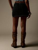 China Black Low Waist Regular Denim Skirts Custom (4003) for sale
