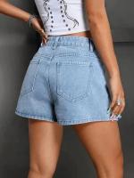 China Blue Jacquard High Waist cargo shorts wholesale Spring 2026 Regular Custom (3016) for sale