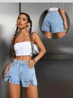China Blue Jacquard High Waist cargo shorts wholesale Spring 2026 Regular Custom (3016) for sale