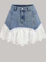 China Blue Casual High Waist Denim Skirts Custom (4004) for sale