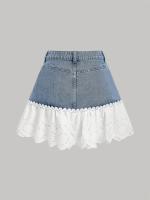 China Blue Casual High Waist Denim Skirts Custom (4004) for sale
