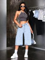 China Blue Casual High Waist wholesale denim jeans for Spring 2026 Non Stretch Custom (502) for sale