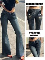 China Blue High Waist Breathable wholesale denim jeans for Embroidered Spring 2026 Custom (9930) for sale