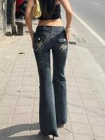 China Blue High Waist Breathable wholesale denim jeans for Embroidered Spring 2026 Custom (9930) for sale