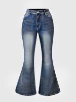 China Regular Blue Casual High Waist wholesale denim jeans for Breathable Embroidered Custom (828) for sale